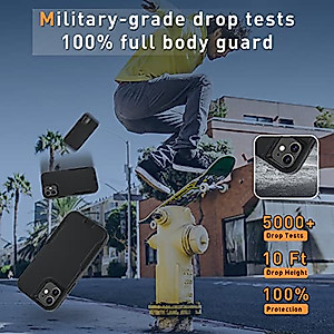 Xmon Case for iPhone 12 and 12 Pro, Heavy Duty Rugged Case Belt Clip Holster Kickstand Protective Cover [Shockproof] Compatible with Apple iPhone 12 and iPhone 12 Pro (Black)