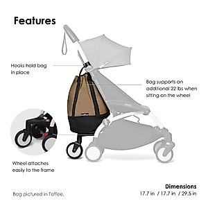 BABYZEN YOYO Bag, Ginger - Provides Additional, Sturdy Storage on the YOYO2 Stroller - Includes Wheel Base & Hooks