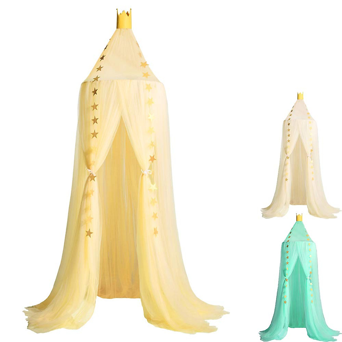 ESUPPORT Bed Canopy Princess Round Dome Bed Netting Cover Hanging Curtain Play Tent Mosquito Net Reading Nook Decoration