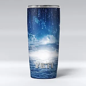 Design Skinz Vivid Blue Falling Stars in The Night Sky - Skin Decal Vinyl Wrap Kit Compatible with The Yeti Rambler Cooler Tumbler Cups