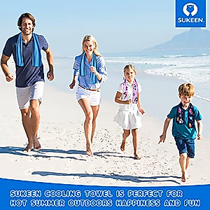 Sukeen Mini Cooling Towels (31 "x9),Kids Beach Towels,Soft Breathable Chill Towels,Microfiber Towels for Boys and Girls Sports,Running,Play,Exercise, School and More Activities.