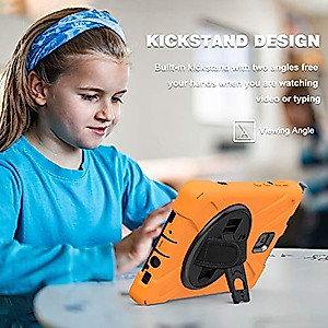 Case for Samsung Galaxy Tab Active 3 8" T570 T575 T577, Heavy Duty Shockproof Rugged 3 Layer Kids Durable Case with 360 Swivel Kickstand, Shoulder Strap & Hand Strap
