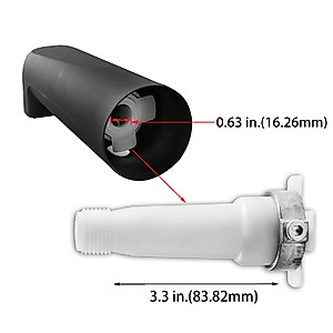 SENTO Slip On Black Universal Bathroom Tub Spout Without Diverter, Durable Heavy Duty Metal Bathtub Faucet Without Shower Diverter - 7 Inches 1/2" Copper Pipe, Matte Black