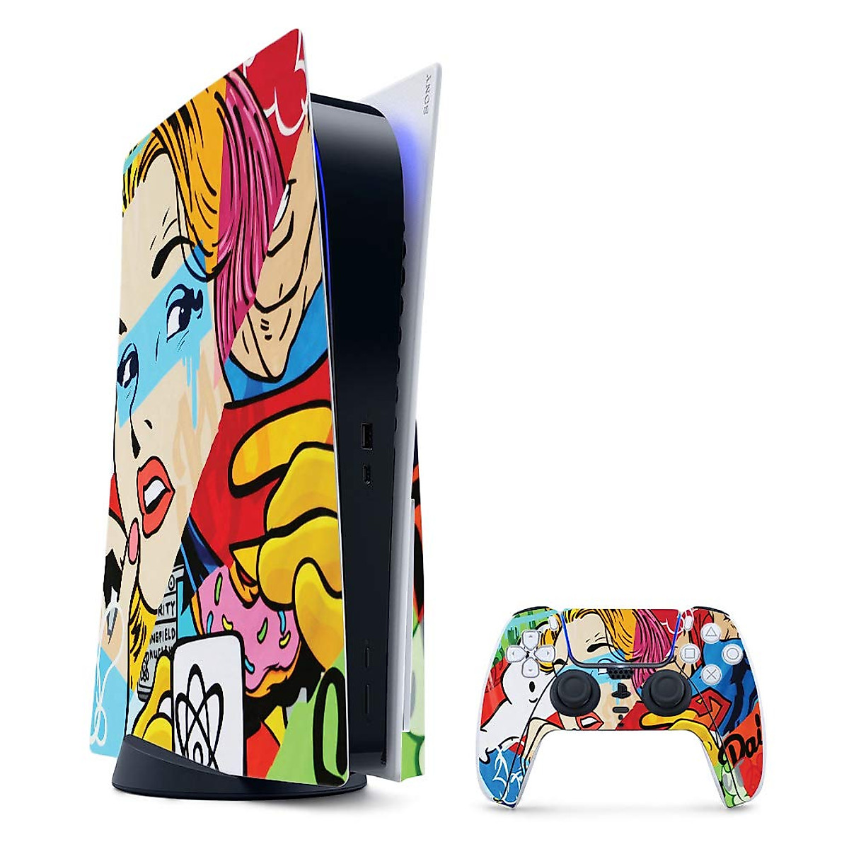 MightySkins Skin Compatible with PS5 / Playstation 5 Bundle - Mountain Waves | Protective, Durable, and Unique Vinyl Decal wrap Cover | Easy to Apply, Remove, and Change Styles | Made in The USA (SOPS5CMB-Mountain Waves)