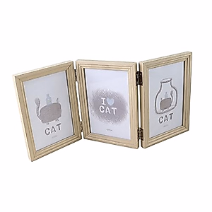 IMIKEYA 1pc Triple Folding Photo Frame Tabletop Picture Frame Wooden Folding Picture Frame wood picture frame wooden frames photo wall collage artistic picture frame office Vertical Gift