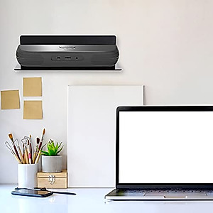 Scicalife Black Metal Bookshelf 2pcs Wall Shelf Speaker Shelf Acrylic Small Wall Shelf Speaker Mount Speaker Stand for Webcam Mesh WiFi Mesh Router Toy Plants Display Black Speakers Stands