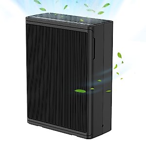 Muliap Air Purifiers for Home Large Room Up to 1695 Sqft,True H13 HEPA Filter,Better Sleep with Speed Control,For Bedroom Living Room,24dB Filtration System,KJ300 Black