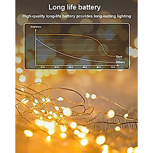 20 Pack Fairy Lights Battery Operated 3.3ft 20 LED Mini String Lights Twinkle Lights Copper Wire Firefly Starry Lights for Mason Jars Wedding Party Christmas Centerpiece Table Decorations, Warm White