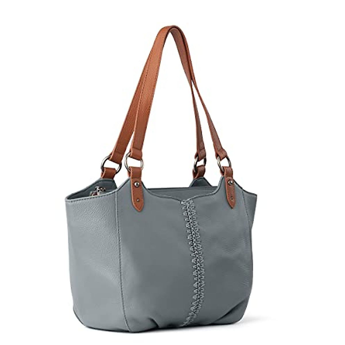 The Sak Womens Bolinas Leather Satchel, Dusty Blue, One Size US