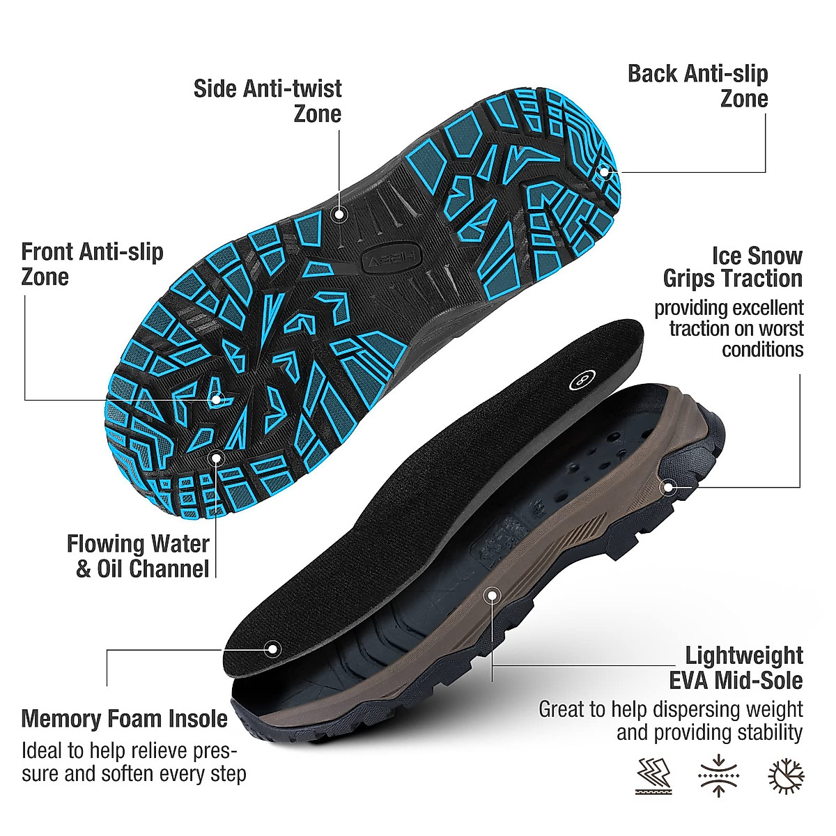 HISEA Excursion Pro Men's Rain Boots Ankle Height Rubber Neoprene Hunting Boots Waterproof Insulated Outdoor Mud Shoes for Hunting Gardening Farming Hiking Camping and Yard Working, Size 10 Camo