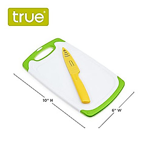 True Small Cutting Board with Paring Knife, Cutting Board and Knife Set, Fruit and Vegetable cutting board, Lemon and Lime board, Cutting Board Set of 2, Green