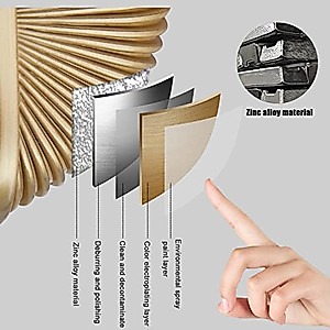 YHBZ Modern Door Handle,Gold Shell Handles,76mm/3in Metal Kitchen Cupboard Cabinet Knobs,Zinc Alloy Drawer Pulls,2Pcs Double Hole with Screws,Holedistance76mm