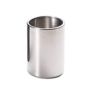1 Piece Stainless Steel Fruit Fork Holder Cocktail Fork Holder Jar Stainless Steel Kitchen Utensil Holder Food Pick Forks Holder Coffee Spoon Holder Cup, Silver-Tone