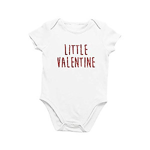 Printique Onesie Organic Baby One Piece Short Sleeve Valentine's Bodysuit, 0-12 Months - Little Valentine (0-3 Months)