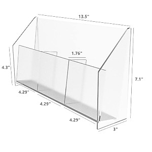 FixtureDisplays® 4 X 6 Post Card Greeting Card Notebook Display Slot Width 4.3" Clear Countertop 10853-CARD-NPF