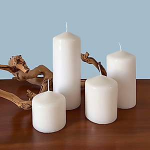 Stonebriar Tall 3x6 Inch Unscented Pillar Candles,White, 6 count