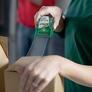 Duck EZ Start Brand Packing Tape With Dispenser, 6 Rolls, 1.88 Inch x 22.2 Yard, Clear (824922)