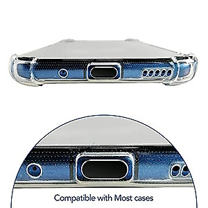 PortPlugs Anti-Dust Plugs (2-Pack) Compatible with iPhone 14/13/12/11/X/XS/8/7, Plus/Max/Pro/Mini, iPad - Aluminum, Includes 2 Holders & Cleaning Brush (Black)