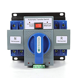 DNYSYSJ 110V 2P 63A Automatic Transfer Switch, Dual Power Generator Transfer Switch, Dual Power Generator Changeover Switch Self Cast Conversion 60HZ AC-33iB 6A-63A (2P/63A)