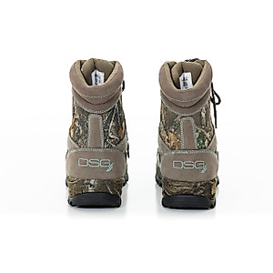 DOING SOMETHING GREAT Lace Up Insulated Hunting Boots for Women - Water-Resistant and 1400g Insulated with Traction Grip Sole, Realtree Edge, 8