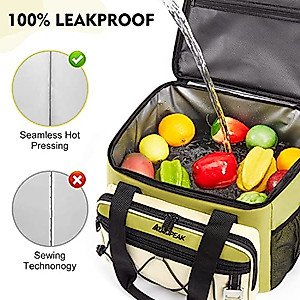 AUROPEAK Cooler Bag 46 Cans Insulated Soft Sided Cooler Collapsible Portable Lunch Cooler Leakproof Cooler Bag for Beach, Picnic, Work, Trip, Travel, Camping, BBQ