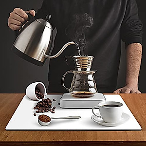 ZLR Coffee Mat - 12" x 20" Middle Absorbent Kitchen Drying Mat for Dishes - Easy to Clean Coffee Bar Mat for Countertop, Coffee Maker, Espresso Machine - Milk White