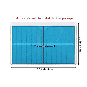 Gydandir 32 Pack Self-Adhesive Index Card Pockets Top Open Crystal Clear Plastic Card Holder Suitable for Organizing and Protecting 3x5 Inches Index Cards, Business Cards, Photo, Label and Planner