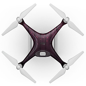 Design Skinz Design Skinz Falling Micro Hearts Over Burgundy Planks of Wood Full-Body Wrap Decal Skin-Kit Compatible with The Drone DJI Inspire 2