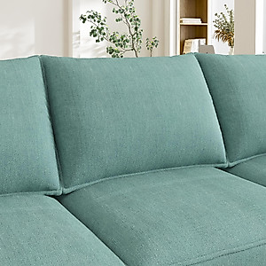 HONBAY Modular Sectional Couch with Storage Modern Modular Couch U Shaped Sectional Sofa for Living Room, Aqua Blue