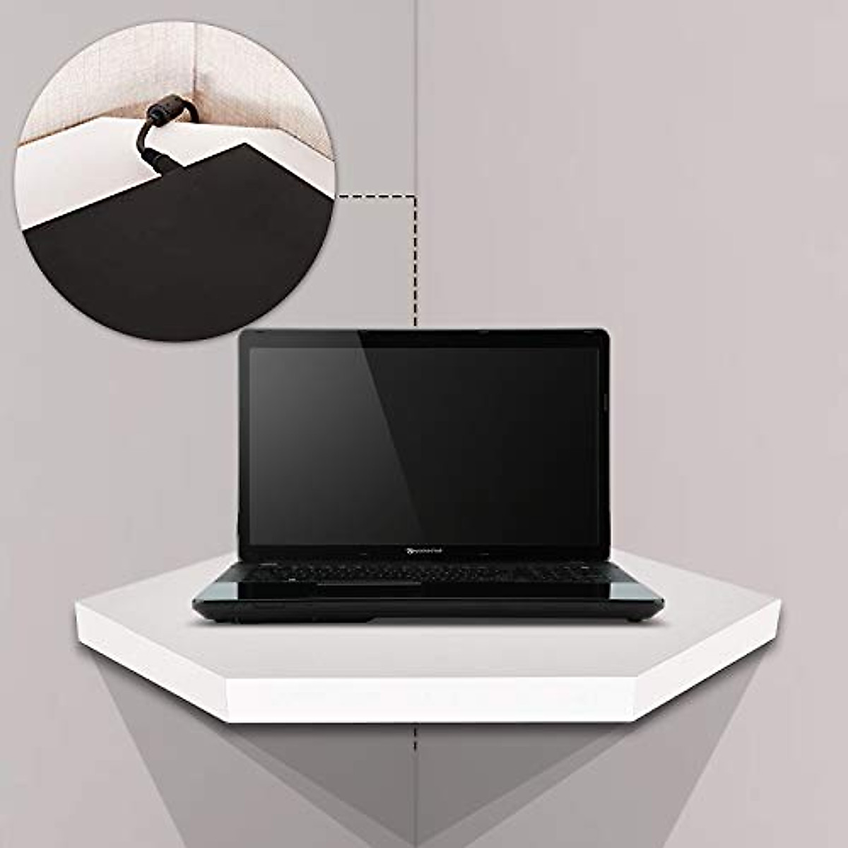 WELLAND Big Size Phoenix Corner Wall Mount Shelf for DVD Players/Cable Boxes/Games Consoles/TV Accessories, White