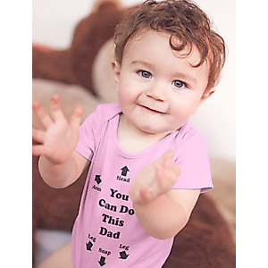 Tstars Funny Baby Clothes New Dad Gifts You Can Do This Infant Girl Boy Bodysuit NB (0-3M) Pink