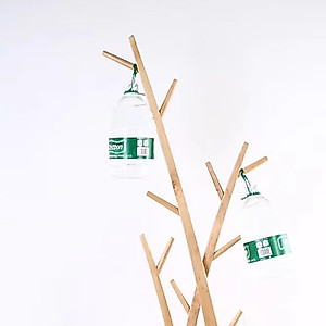 LITFAD Wooden Coat Rack Tree Freestanding Coat Stand with 13 Hooks, Tree Branch Design Clothes Standing Hanger for Multiple Coat and Hats, Coat Tree Rack for Bedroom, Entryway and Office-Black