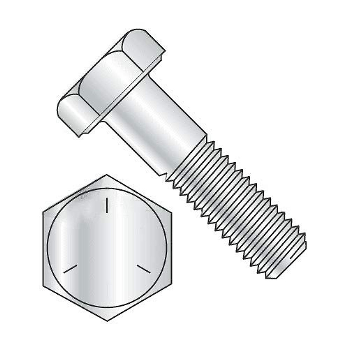 Newport Fasteners Hex Bolts, Grade 5 Zinc Plated, 1/4"-20 x 3 (Quantity: 100 pcs) Partially Threaded UNC Thread (Thread Size: 1/4") x (Length: 3")