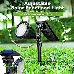 DBF Solar Outdoor Lights Upgraded, 18 LED Waterproof Solar Landscape Lights Solar Spotlight Wall Light Auto On/Off Landscape Lighting for Garden Yard Pathway Pool Area, Pack of 4 (Warm White)