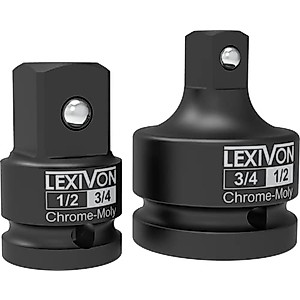 LEXIVON 1/2" & 3/4" Impact Socket Adapter, 2-Piece Set | 1/2" ~ 3/4" Reducer and Increaser Chrome-Moly Steel = Fully Impact Rated (LX-403)