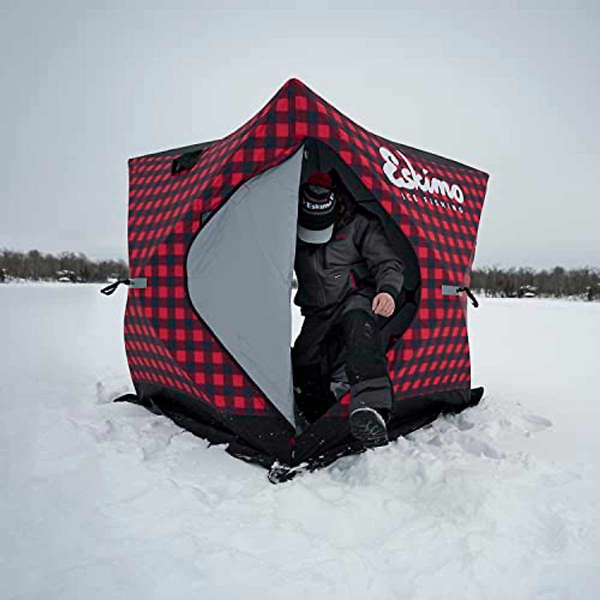 Eskimo QuickFish™ 3i Limited Edition, Pop-Up Portable Shelter, Insulated, Plaid, Three Person, 41445