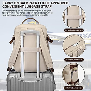 GOLF SUPAGS Laptop Backpack with Separate Laptop Compartment Fits 15.6 Inch Notebook Large Capacity Computer Bag for Women Work Travel College Backpacks (Apricot)