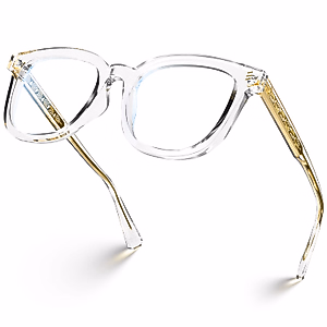 VISOONE Square Classic Blue Light Blocking Glasses with Non Prescription Anti Glare For Women and Men NOE