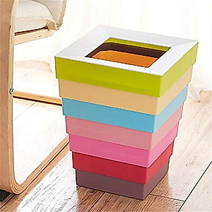 TETARI Trash Can Trash can Household Kitchen Plastic Black and White Strip (15 * 23 * 30cm) Foldable 1L Trash can, Plastic Recycling bin, Sorting Bracket, Trash can