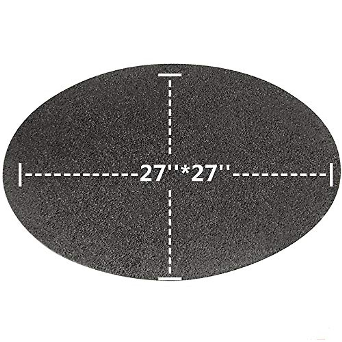 Round Under Grill Splatter Mat, Fireproof Heat Resistant BBQ Gas Grill Garage Cabinet Protective Floor Mat Rug for Outdoor Backyard Deck Patio 27’’x27’’/36’’x36’’ (27‘’x27‘’)