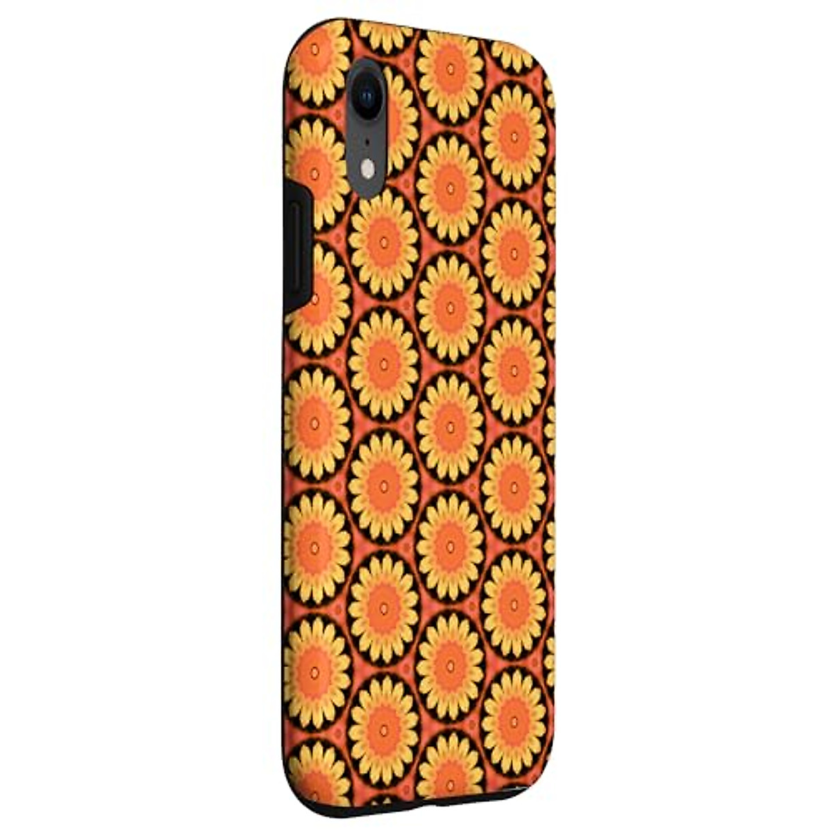 iPhone XR Abstract Geometric Cute Cool Fun Pattern Yellow Orange Black Case