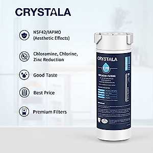 Crystala Filters XWF Water Filter, Compatible with GE XWF Refrigerator Water Filter, 3 Pack