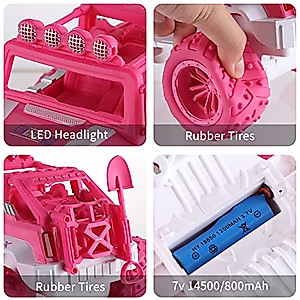 V&V.Fashyi Girls 4-7, Kids RC Car for Age 3-5, Boys 8-12, Pink Toy Car with Remote Control, car Toys for Boys Age 6-10