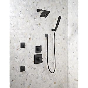 Delta Faucet 50570-BL ShoweringComponents Square Wall Elbow for Hand Shower, Matte Black