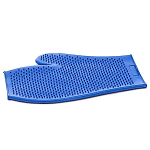 Rubber Horse Massage Mitt, Blue