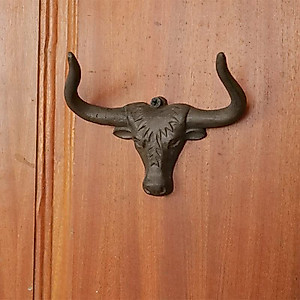 Coat Hooks Wall Mounted，JfwuHap 1 Piece Wall Hangers Iron Hook Bull Head Hook Animal Shaped Coat Hat Hooks Metal Wall Hooks Hangers Wall Hooks , Wall Hooks for Hanging Clothes Backpack Coats