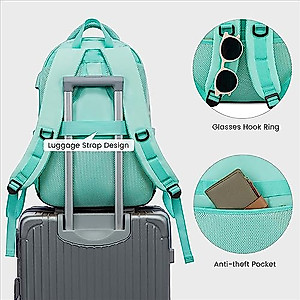 LOVEVOOK Laptop Backpack for Women, Large Capacity College Backpacks Water Resistant Travel Work Bag with USB Port, Fit 15.6 Inch Laptop