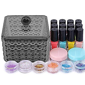 Jutoe Qtip Holder, Cotton Ball Holder, Qtip Cotton Swab Dispenser Holder, Clear Acrylic Cotton Pad Container,Holder for Cotton Swabs,Makeup Sponges,Hair Band - Brushed Nickel 1PCS