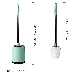Creative Brush Toilet Brush Stainless Steel Long Handle Toilet Cleaner Brush Round Brush Head Toilet Bowl Brush and Stand