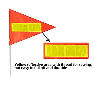 Bike Safety Flag with Pole 2 Sets, 6-Foot Adjustable Height Sturdy Fiberglass Tear-Resistant Waterproof Orange Safety Flag (Red Yellow and White)
